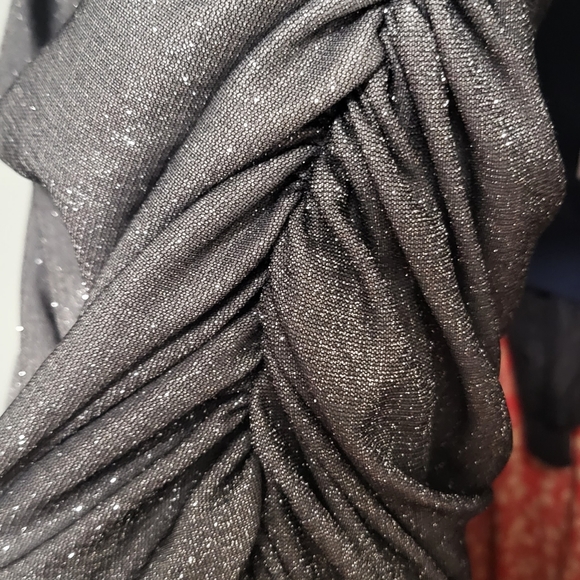 House of CB | Dresses | House Of Cb Irena Silver Sparkle Draped Mini ...